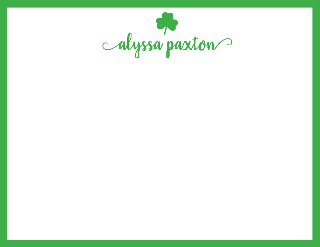 Shamrock Note Card | Lafayette Papers