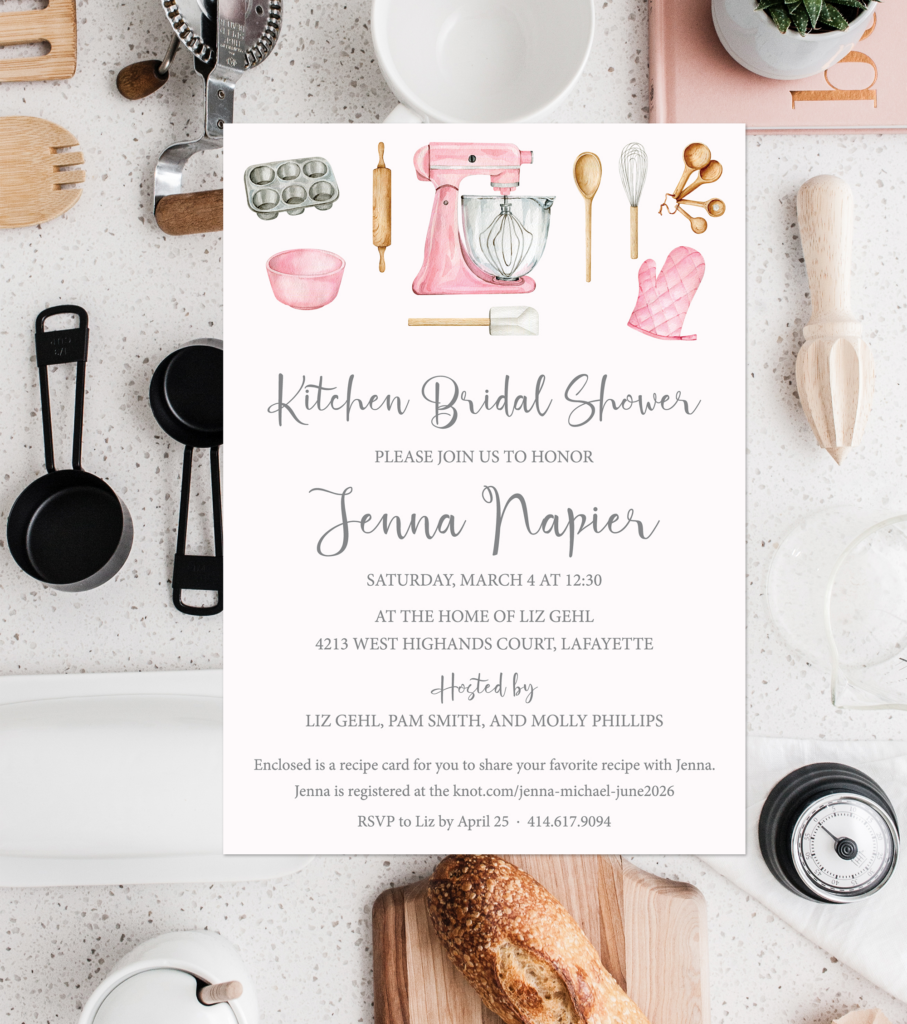 Cooking Bridal Shower Invitation Diy