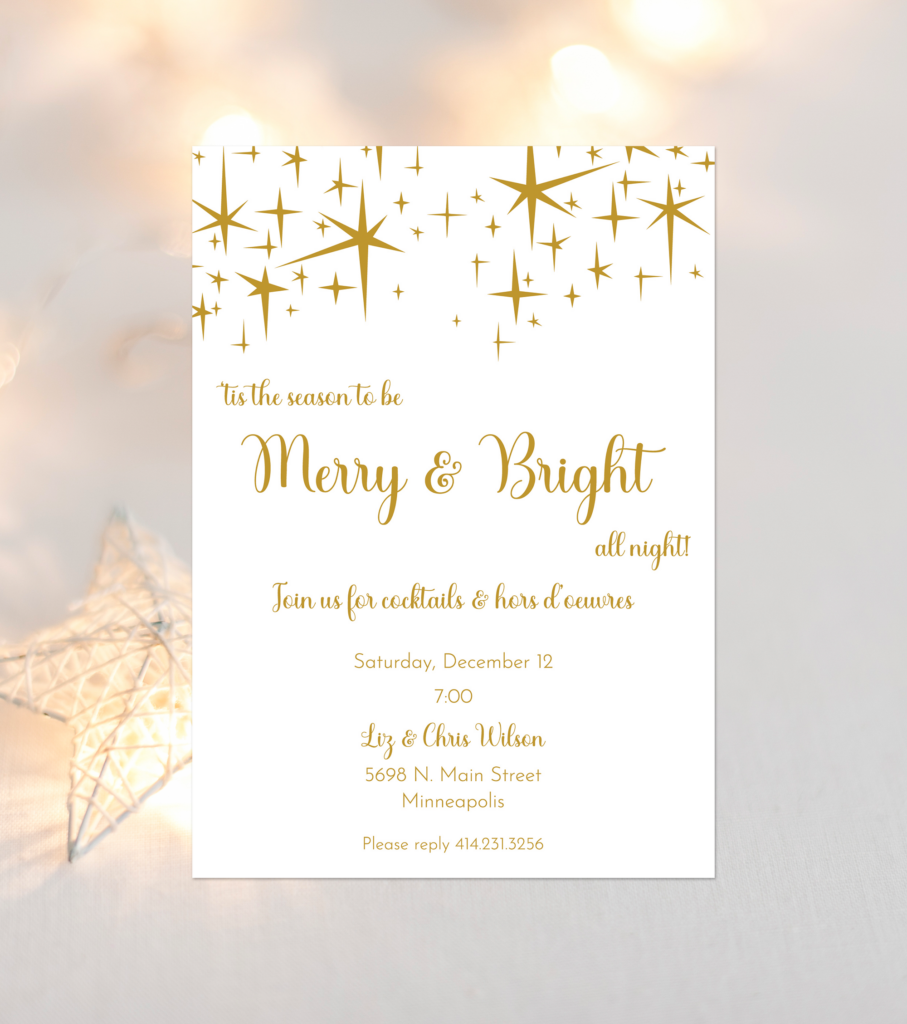 Gold Stars Party Invitation | Lafayette Papers
