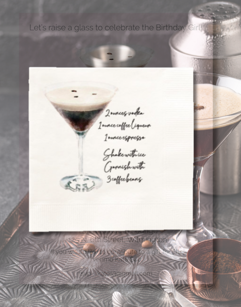 Cocktail Espresso Martini Recipe Card | Lafayette Papers