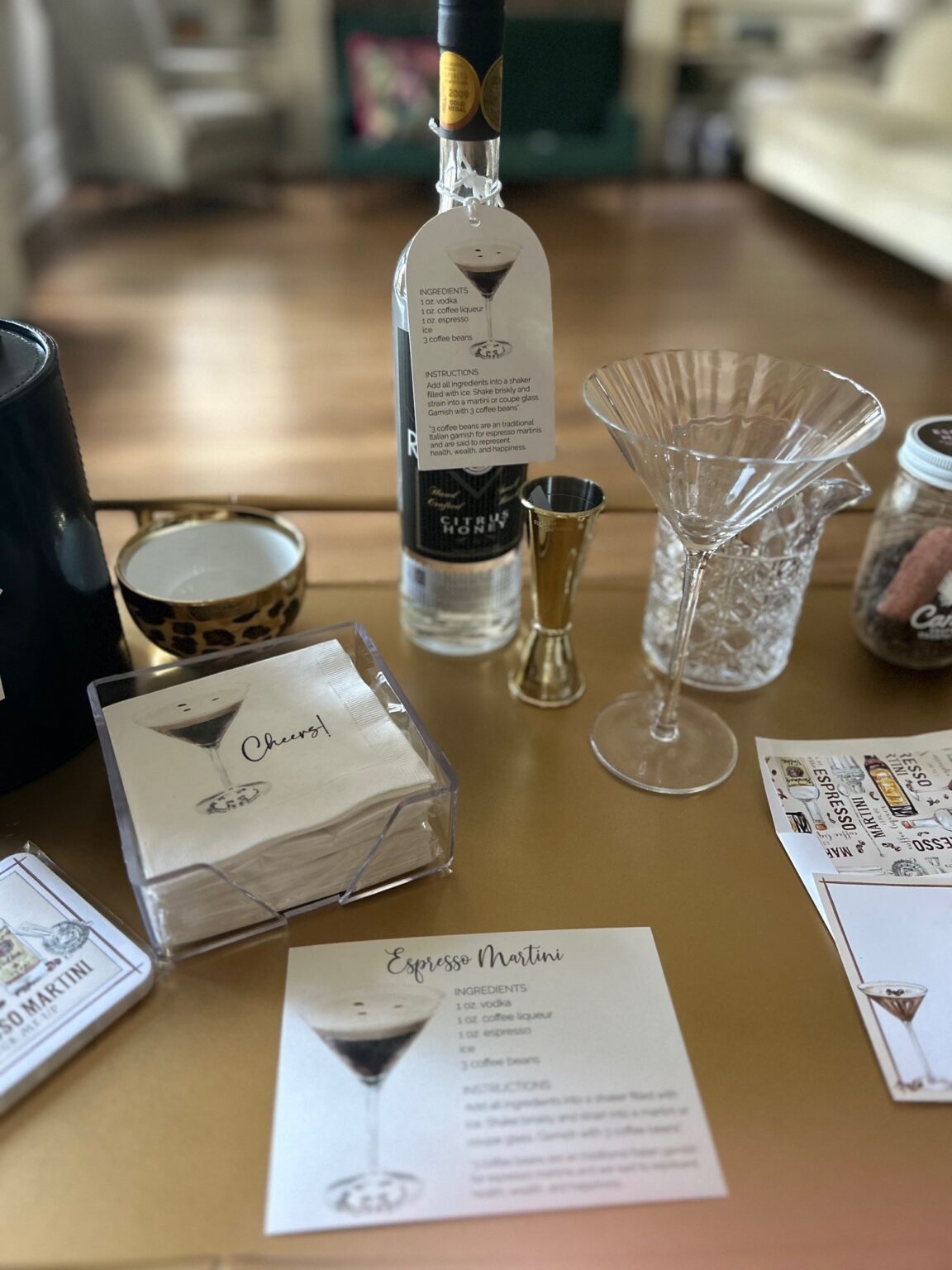 Cocktail Espresso Martini Recipe Card | Lafayette Papers
