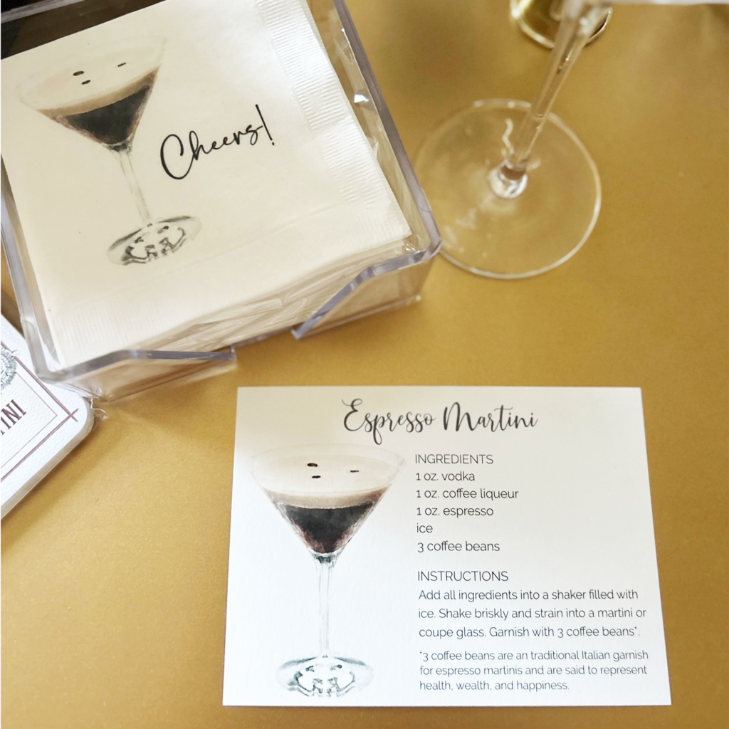 Cocktail Espresso Martini Recipe Card | Lafayette Papers